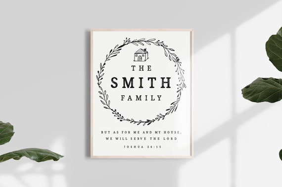 Custom Family Sign Family Name Sign Joshua 24 15 As For Me | Etsy