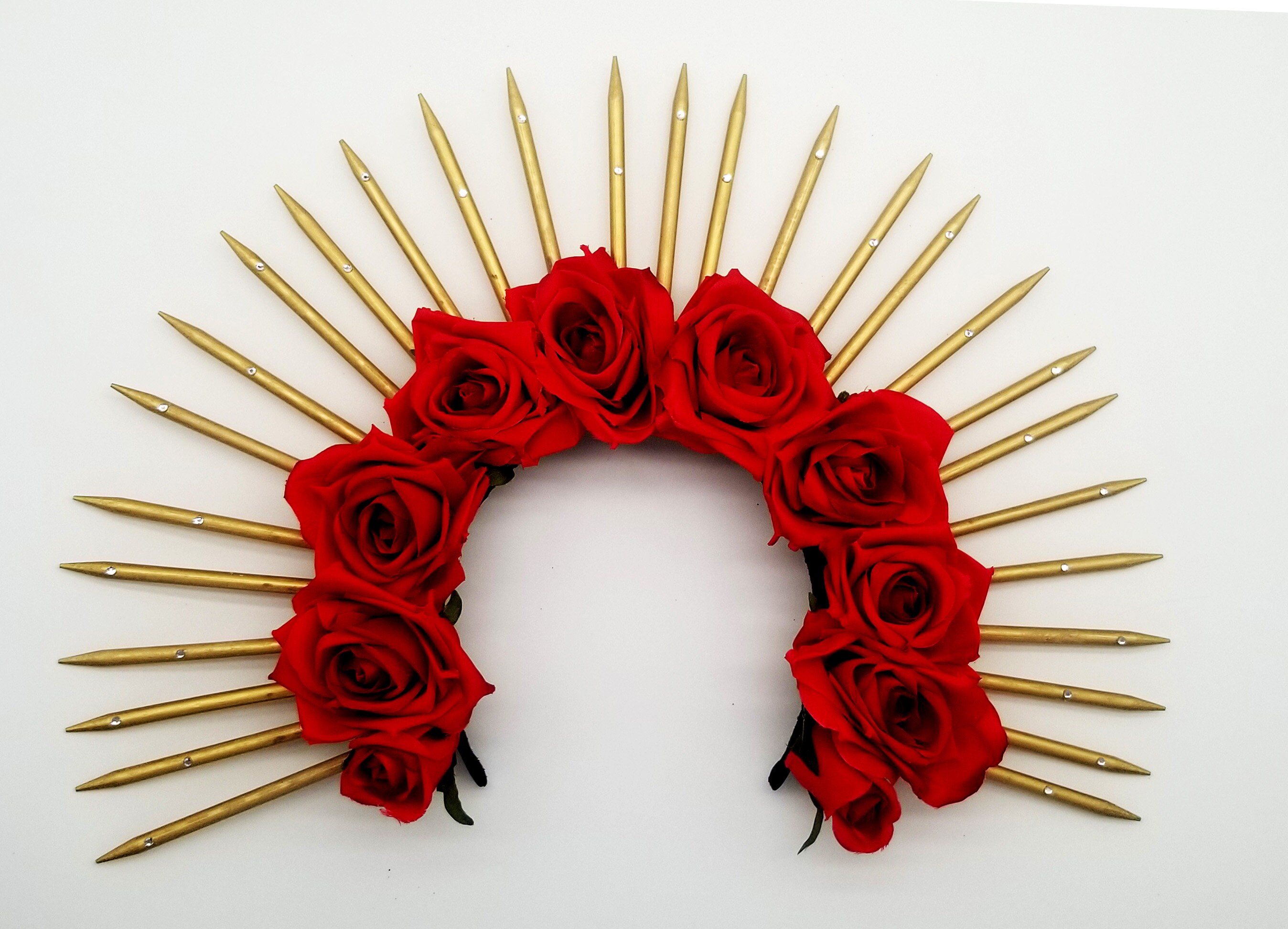 Spiked Floral Crown, Virgin Mary Halo, Día De Los Muertos Crown ...