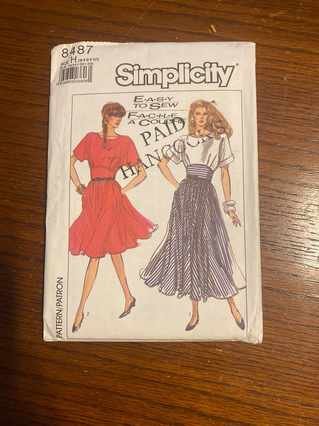 Simplicity 8487 Dress Pattern Sizes 6-10 - Etsy