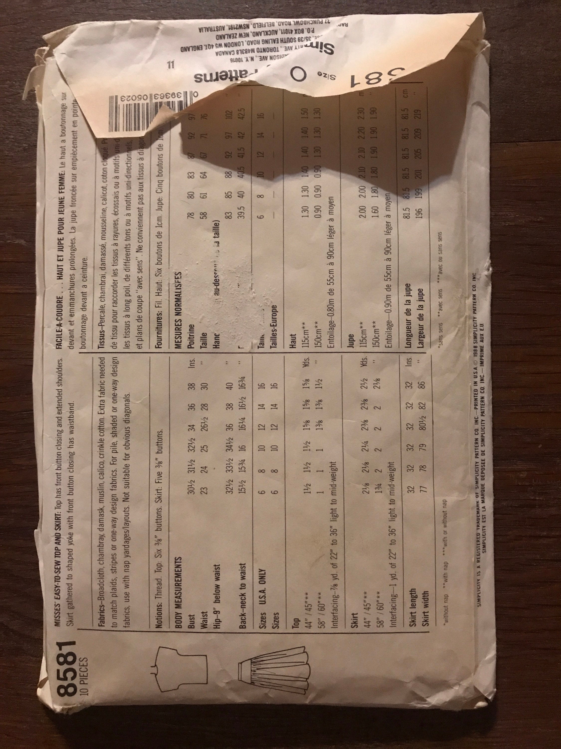 Simplicity 8581 Dress Pattern - Etsy