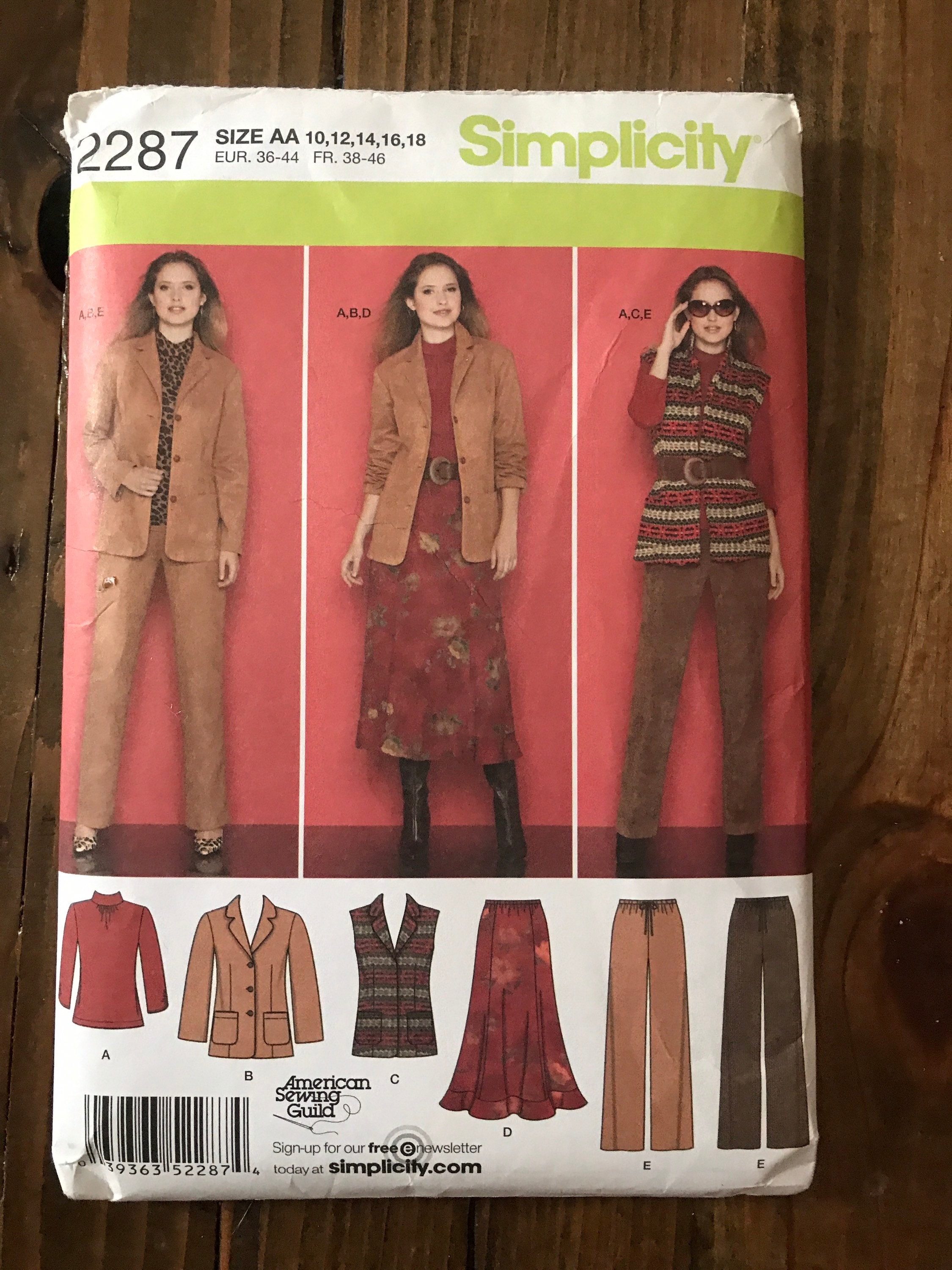 Simplicity 2287 Wardrobe Pattern - Etsy