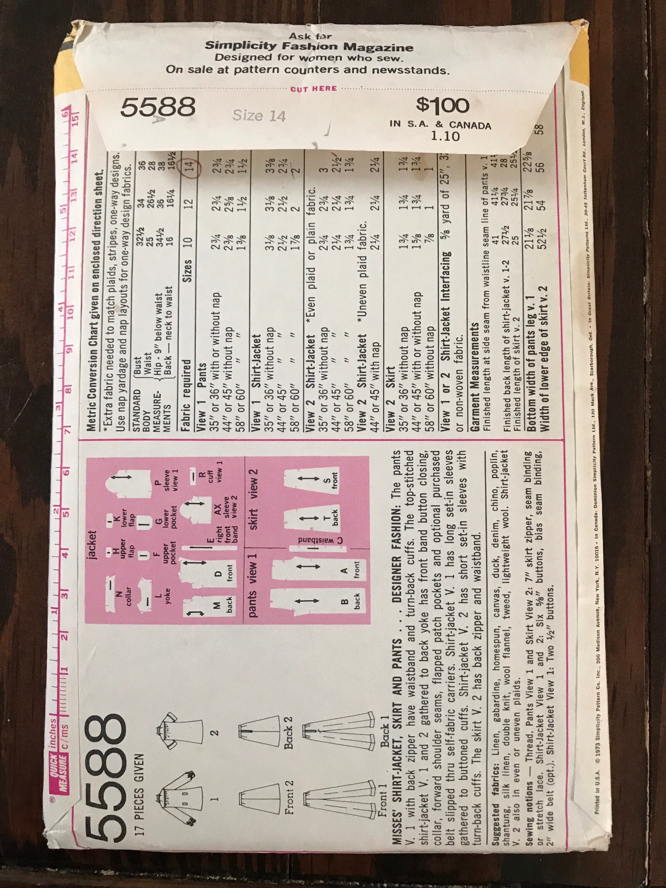 Vintage Simplicity 5588 Misses Separates Pattern - Etsy