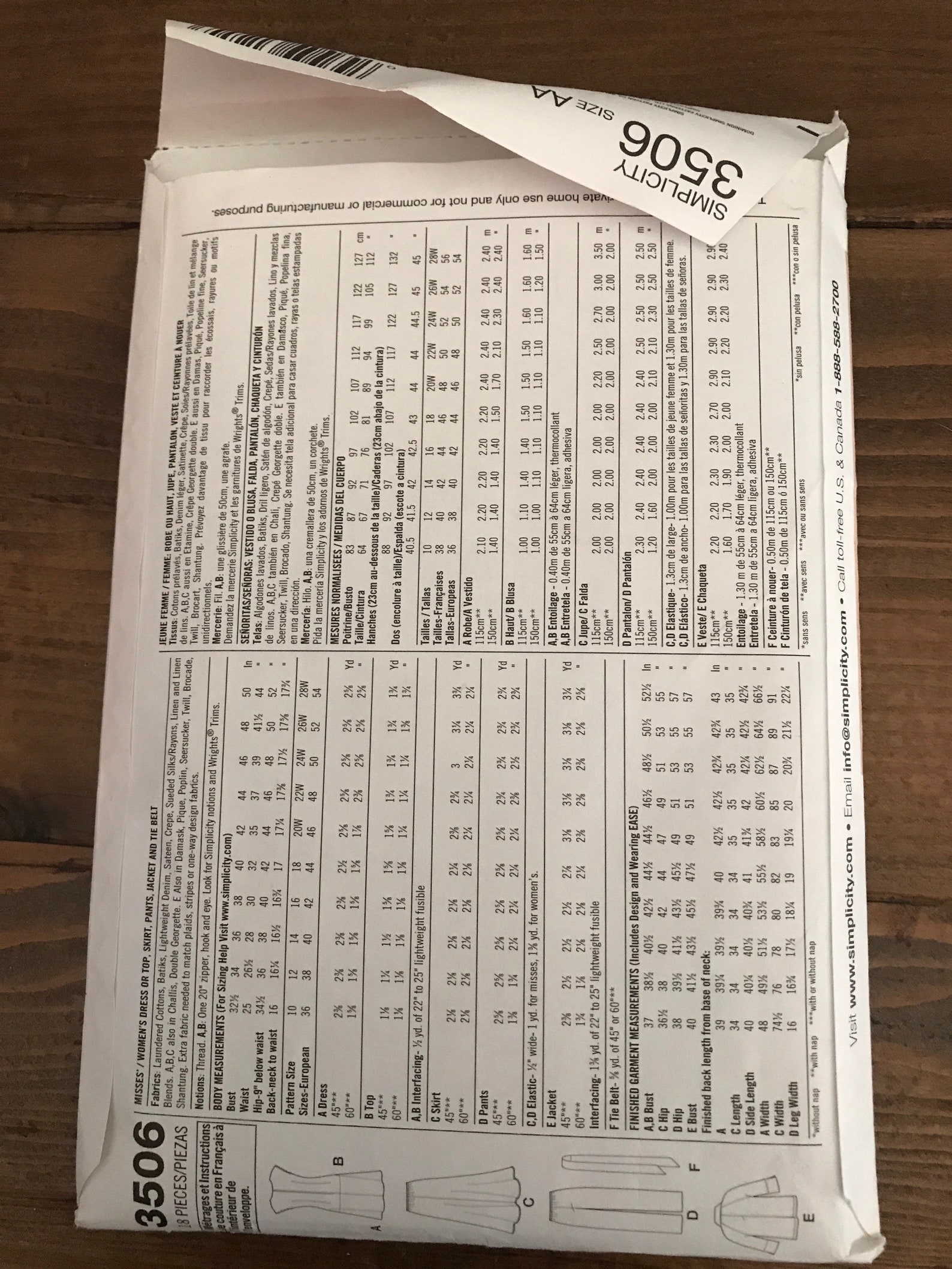 Simplicity 3506 Misses Wardrobe Pattern - Etsy