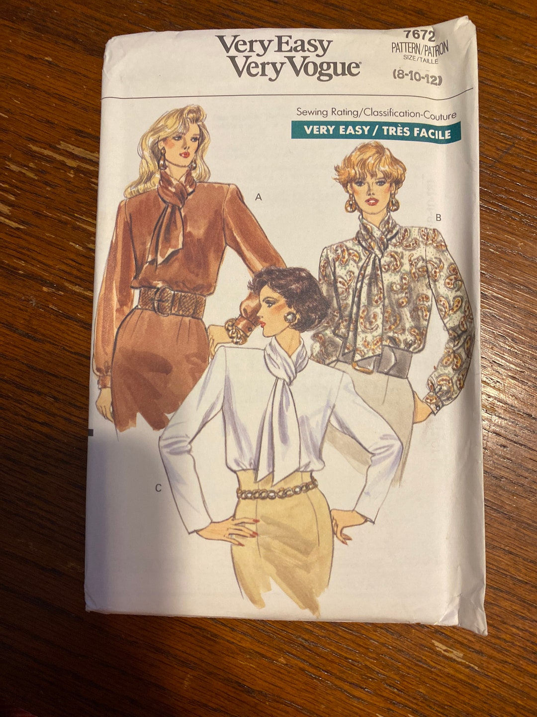 Vogue 7672 Blouse Pattern - Etsy