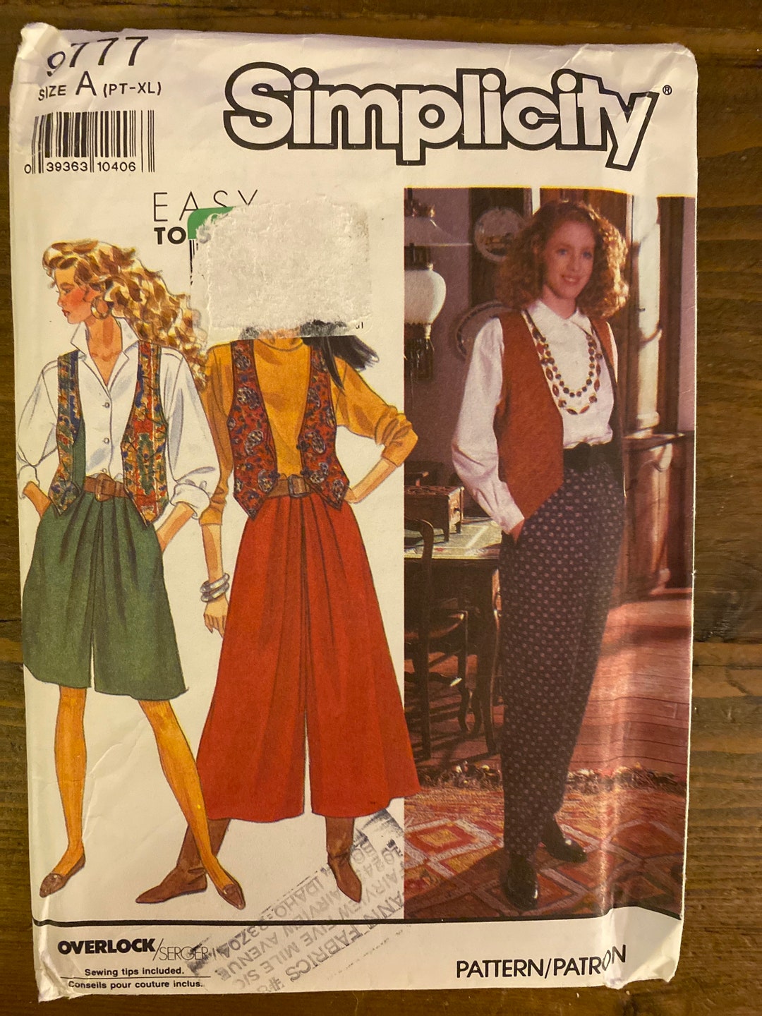 Simplicity 9777 Split Skirt, Pants, and Vest Pattern Sizes PT-XLG - Etsy