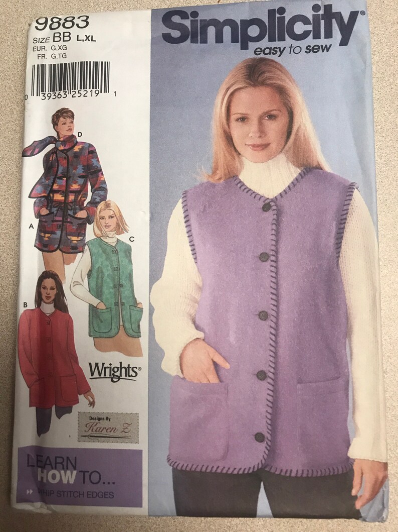 Simplicity 9883 Jacket Pattern - Etsy