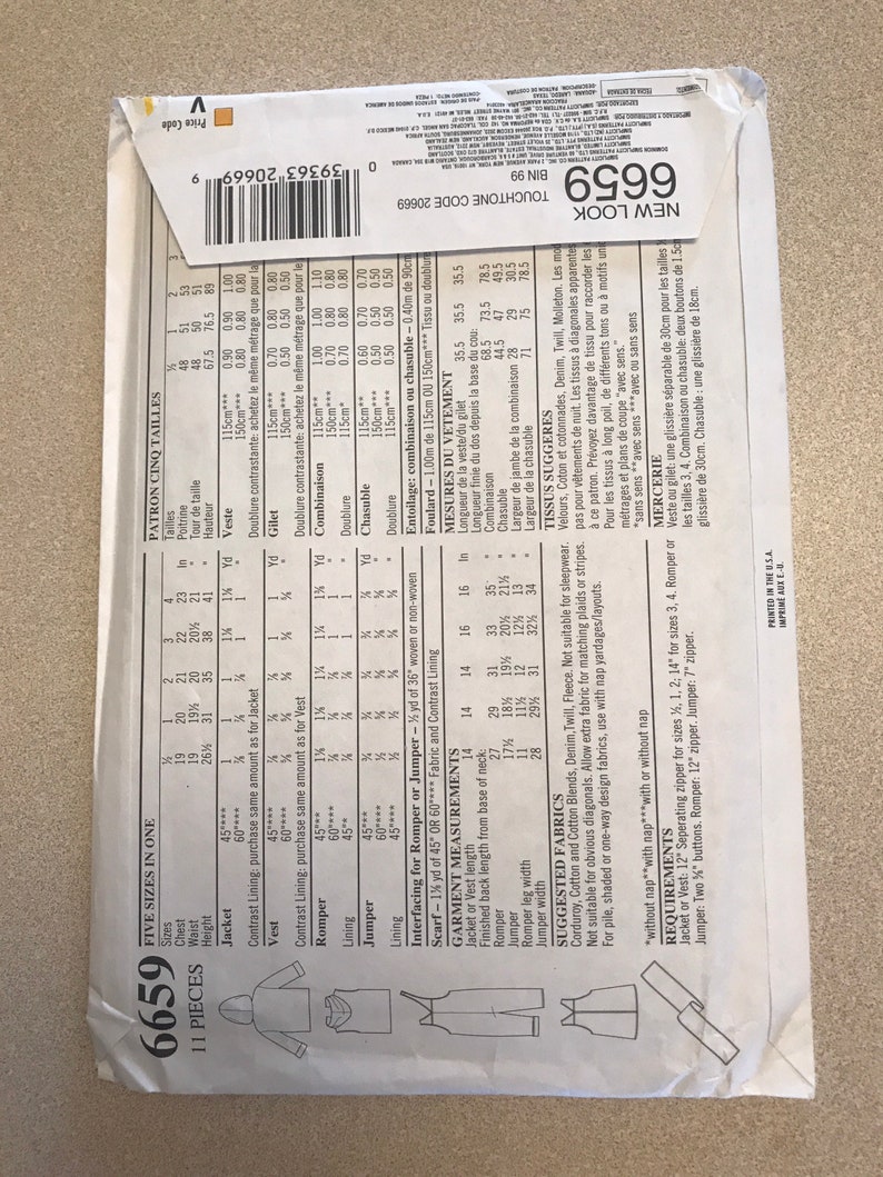 Simplicity New Look 6659 Fleece Kids - Etsy