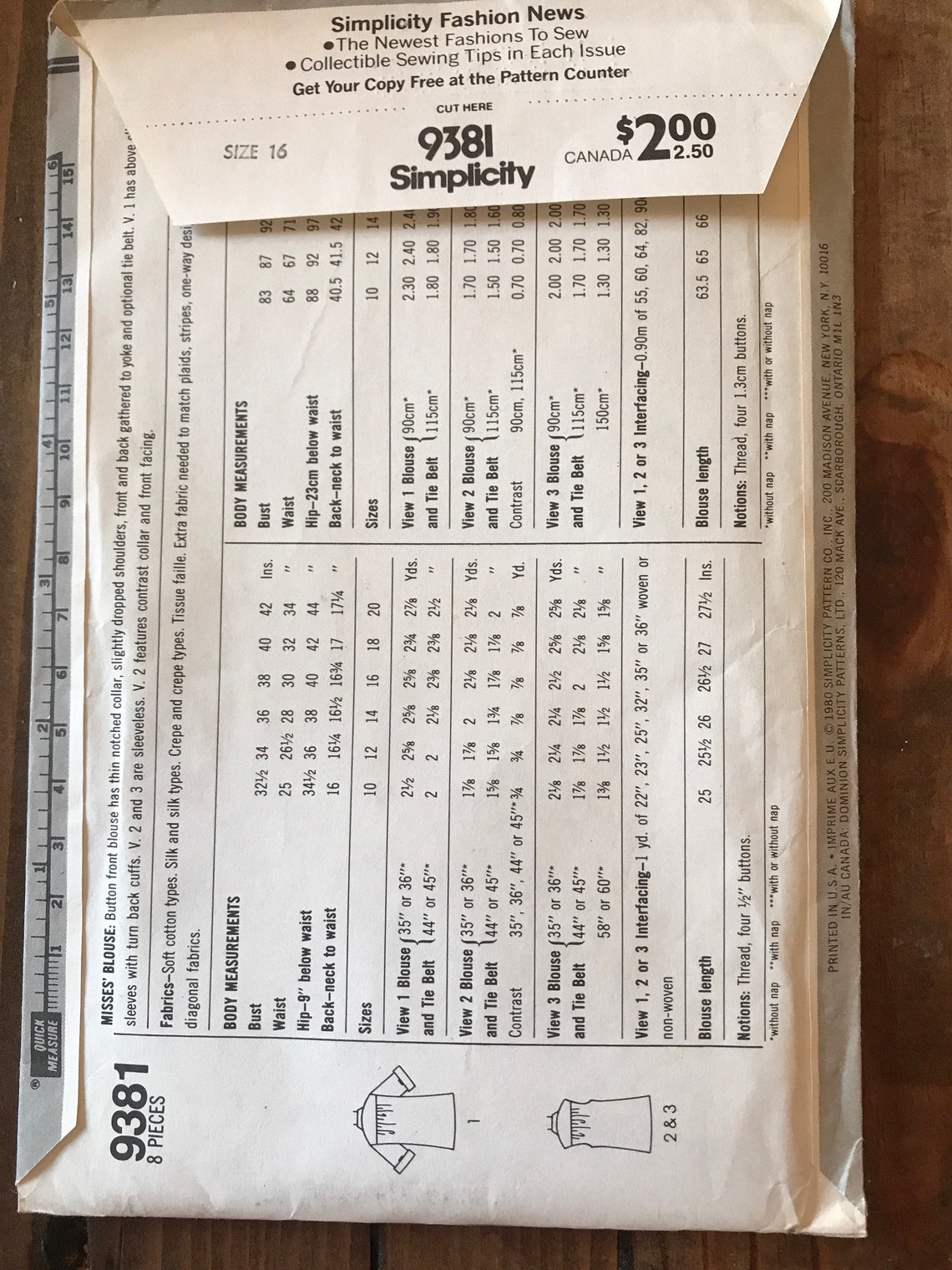 Simplicity 9381 Blouse Pattern - Etsy