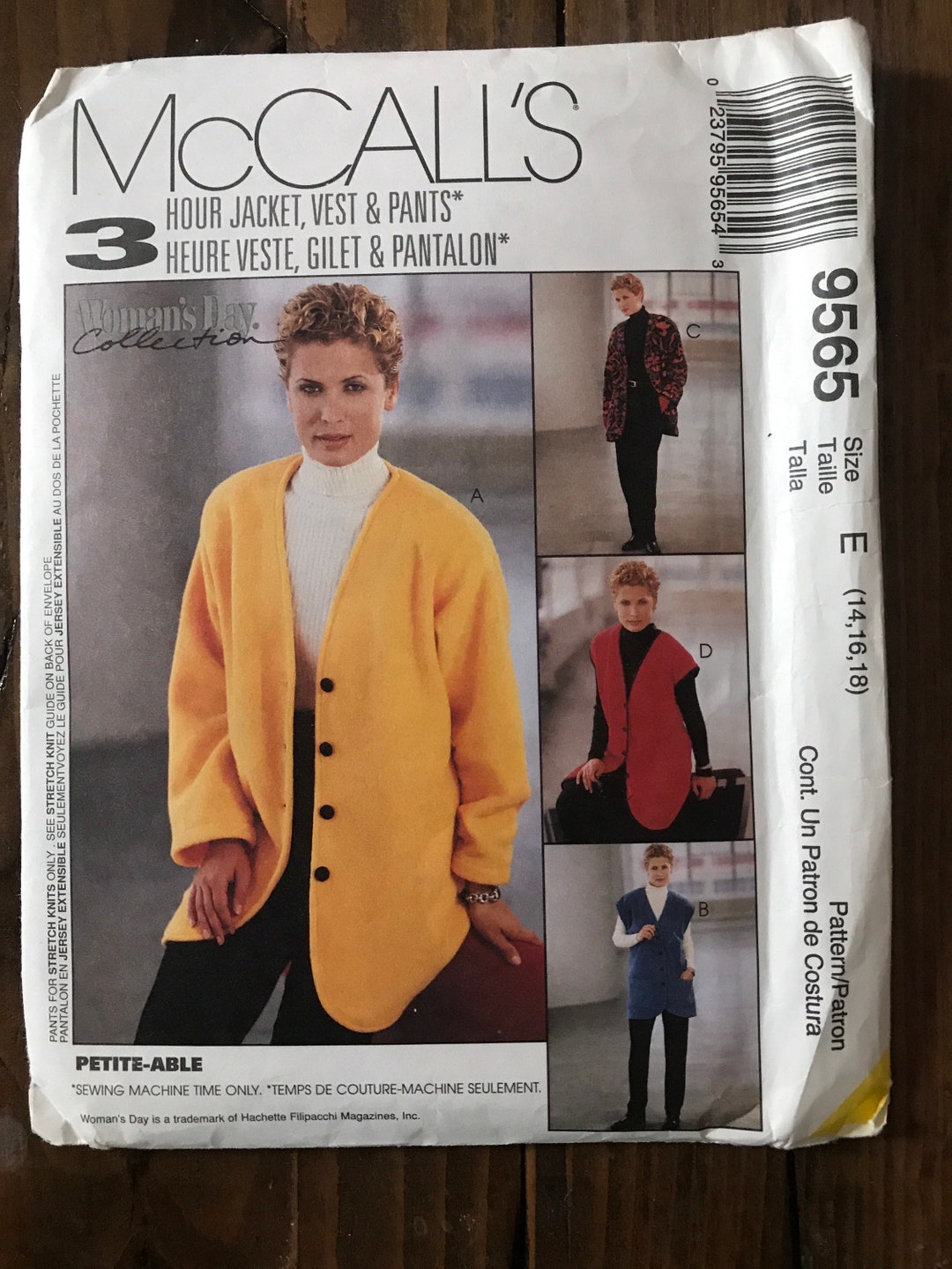 Mccalls 9565 Jacket, Vest and Pants Pattern - Etsy