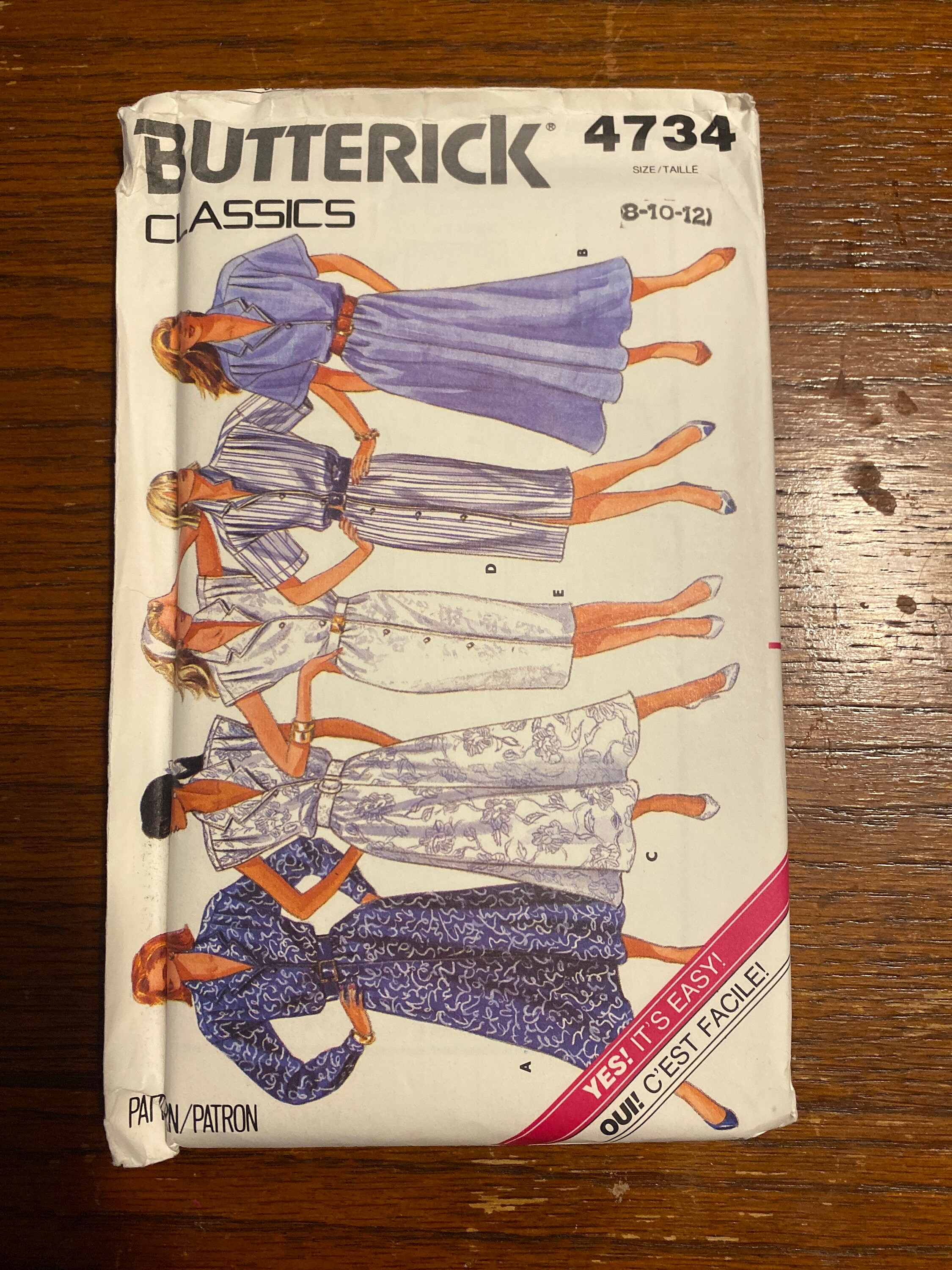 Butterick 4734 Dress Pattern - Etsy
