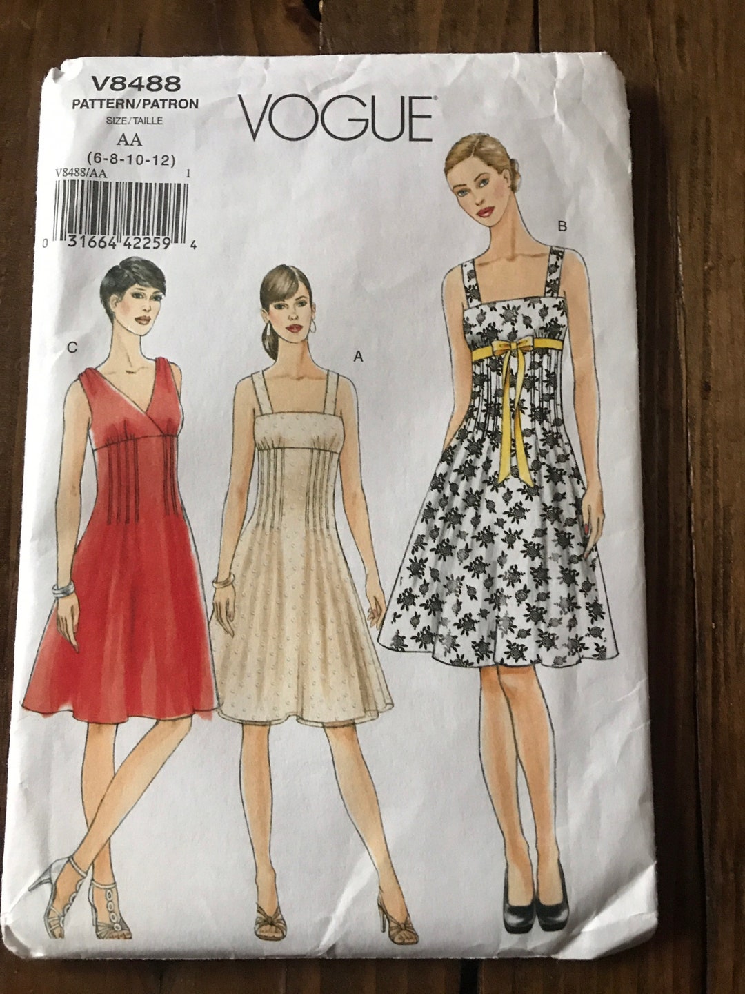 Vogue 8488 Dress Pattern - Etsy