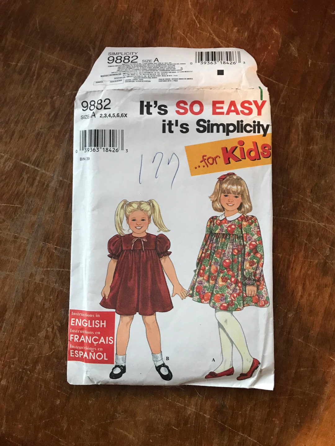 Simplicity 9882 Kids Dress Pattern - Etsy