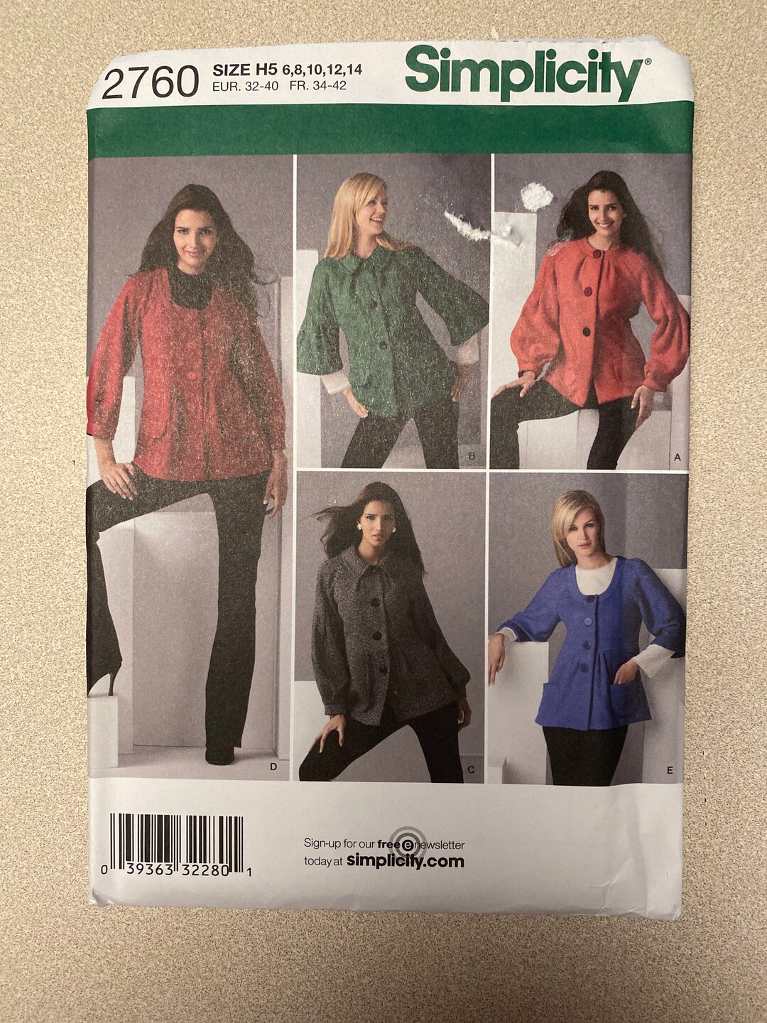 Simplicity 2760 Jacket Pattern Sizes 6-14 - Etsy