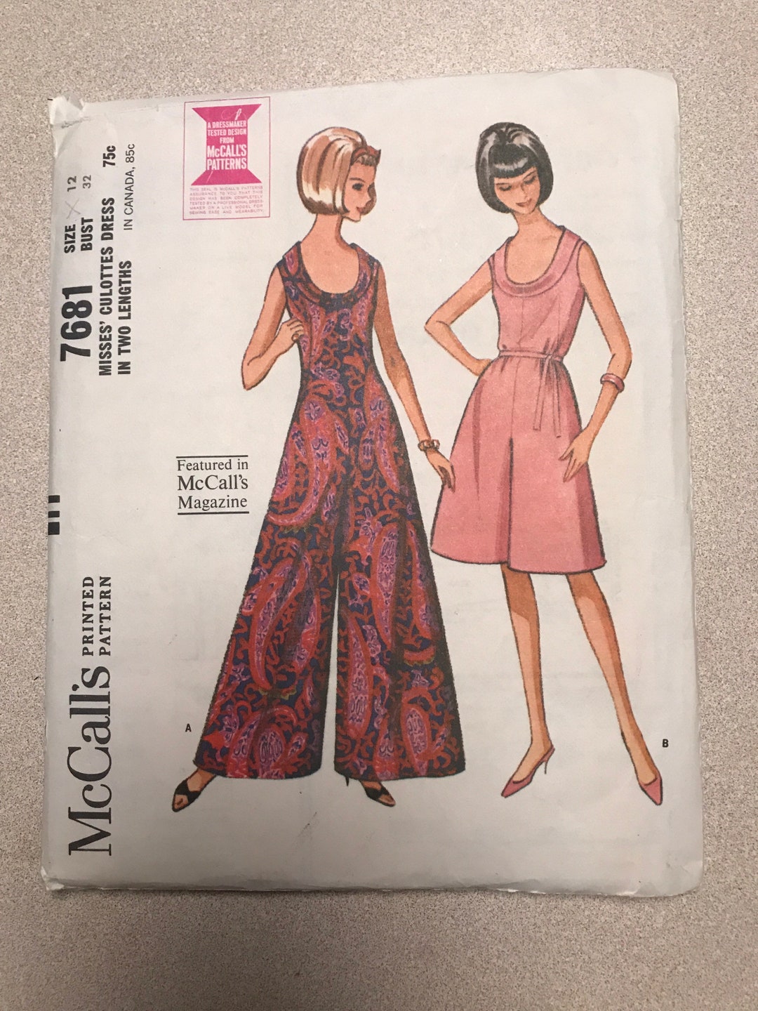 Mccall’s 7681 Culottes Dress Pattern - Etsy