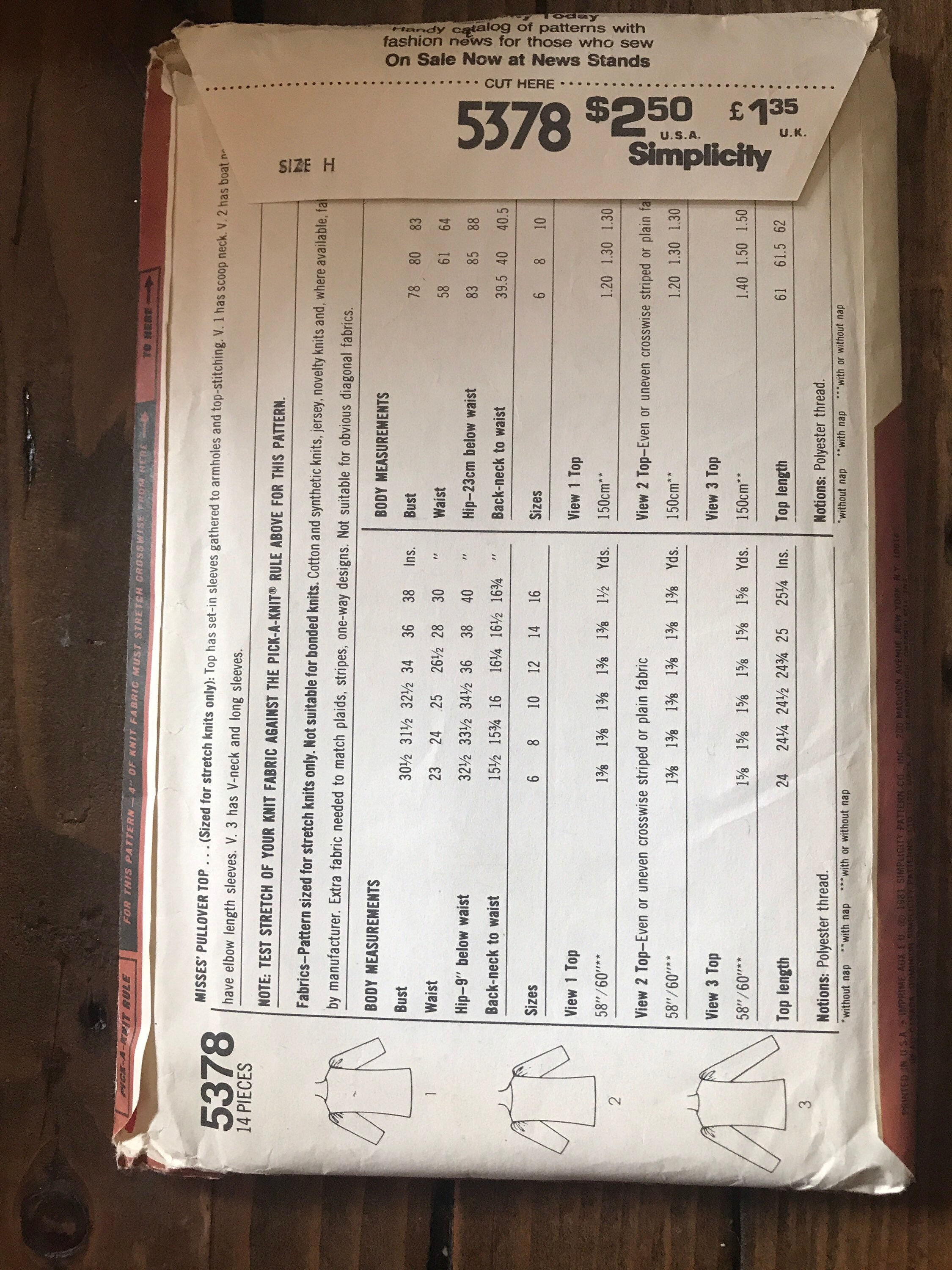 Simplicity 5378 Pullover Top Pattern - Etsy