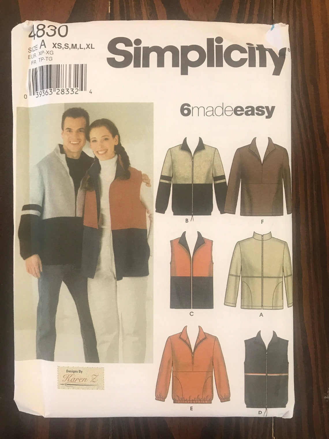 Simplicity 4830 Jacket and Vest Pattern - Etsy