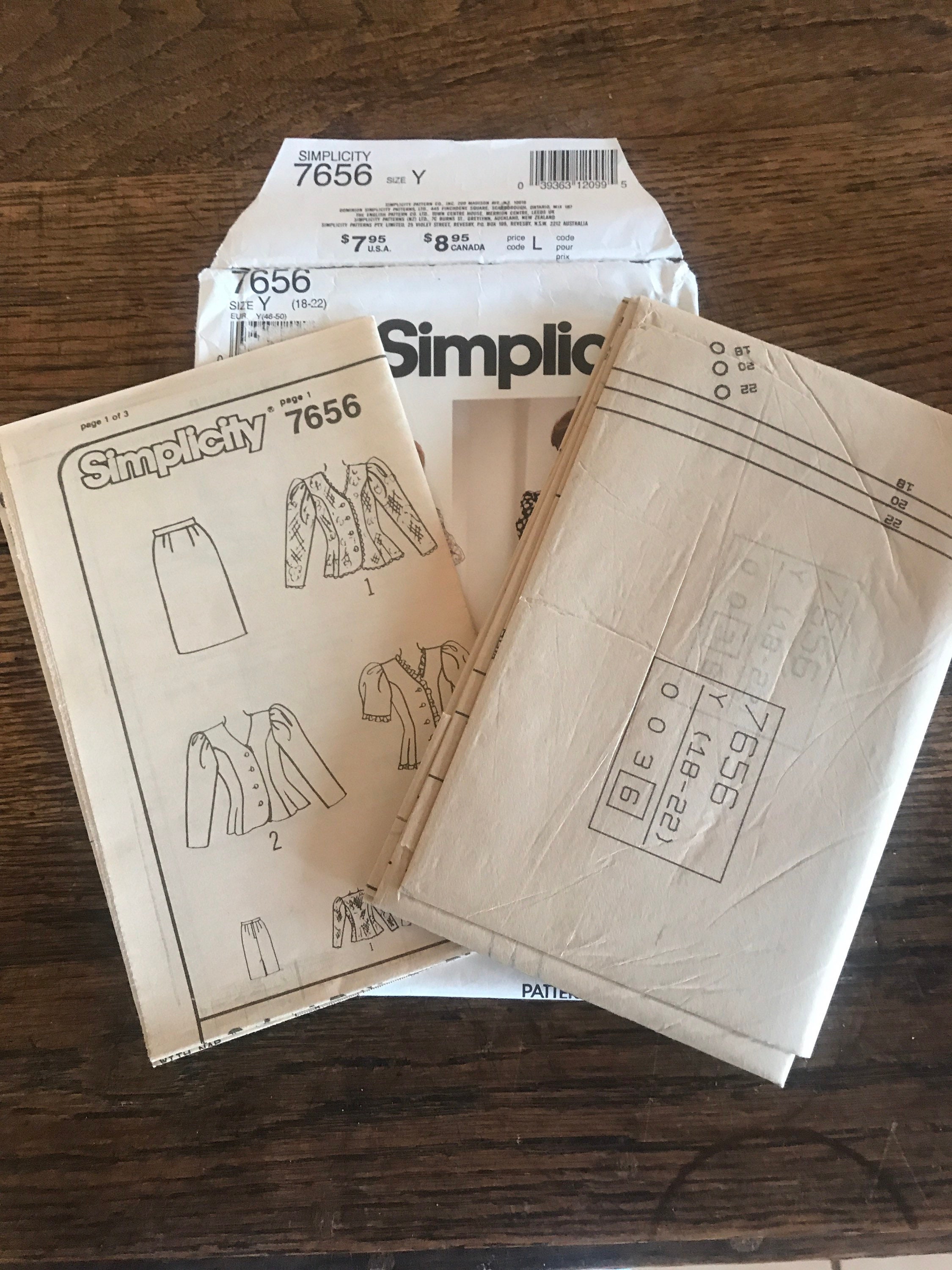 Simplicity Pattern 7656 Misses Two Piece Dress Size 18-22 - Etsy