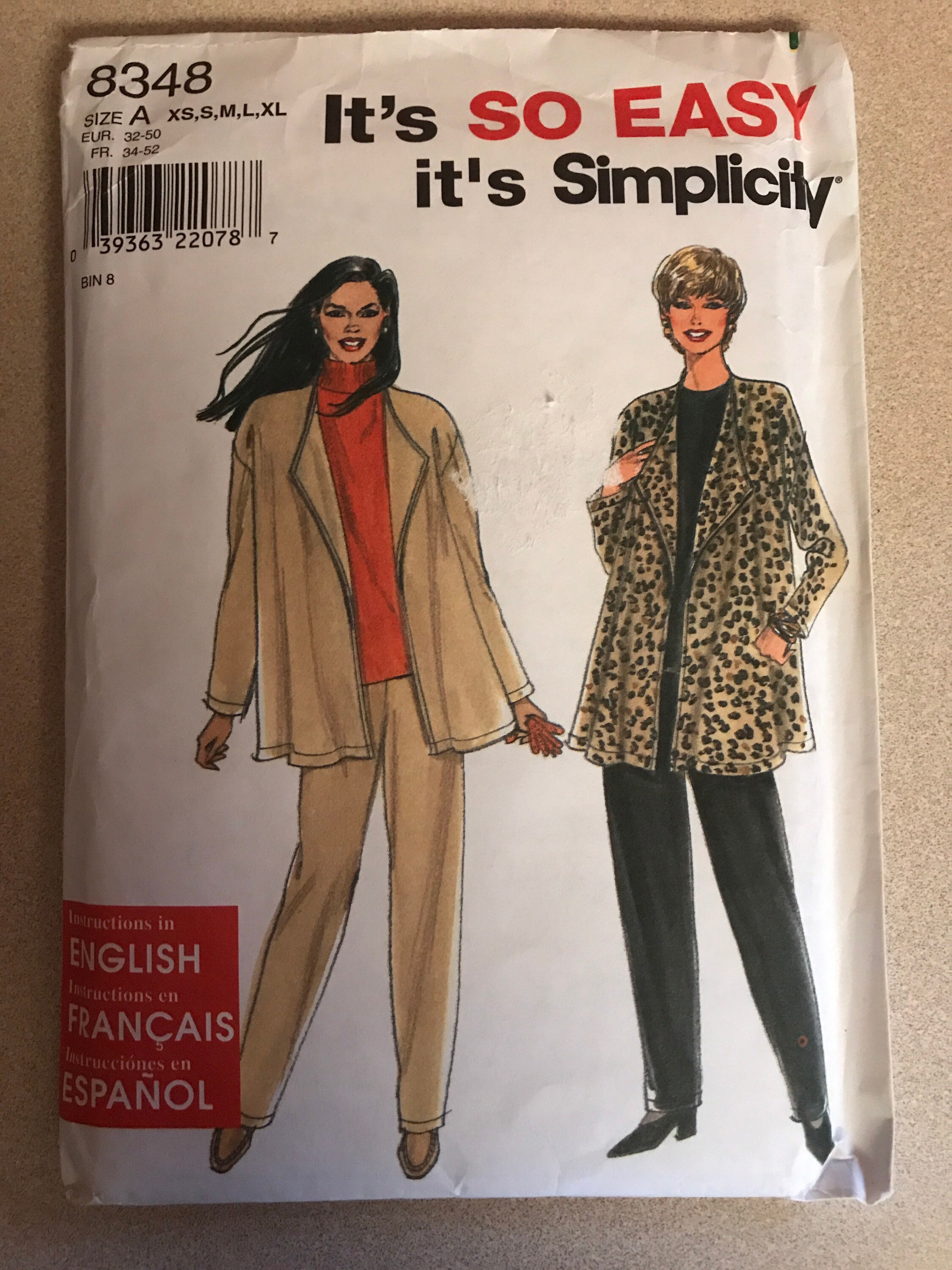 Simplicity 8348 Jacket and Pants Pattern - Etsy