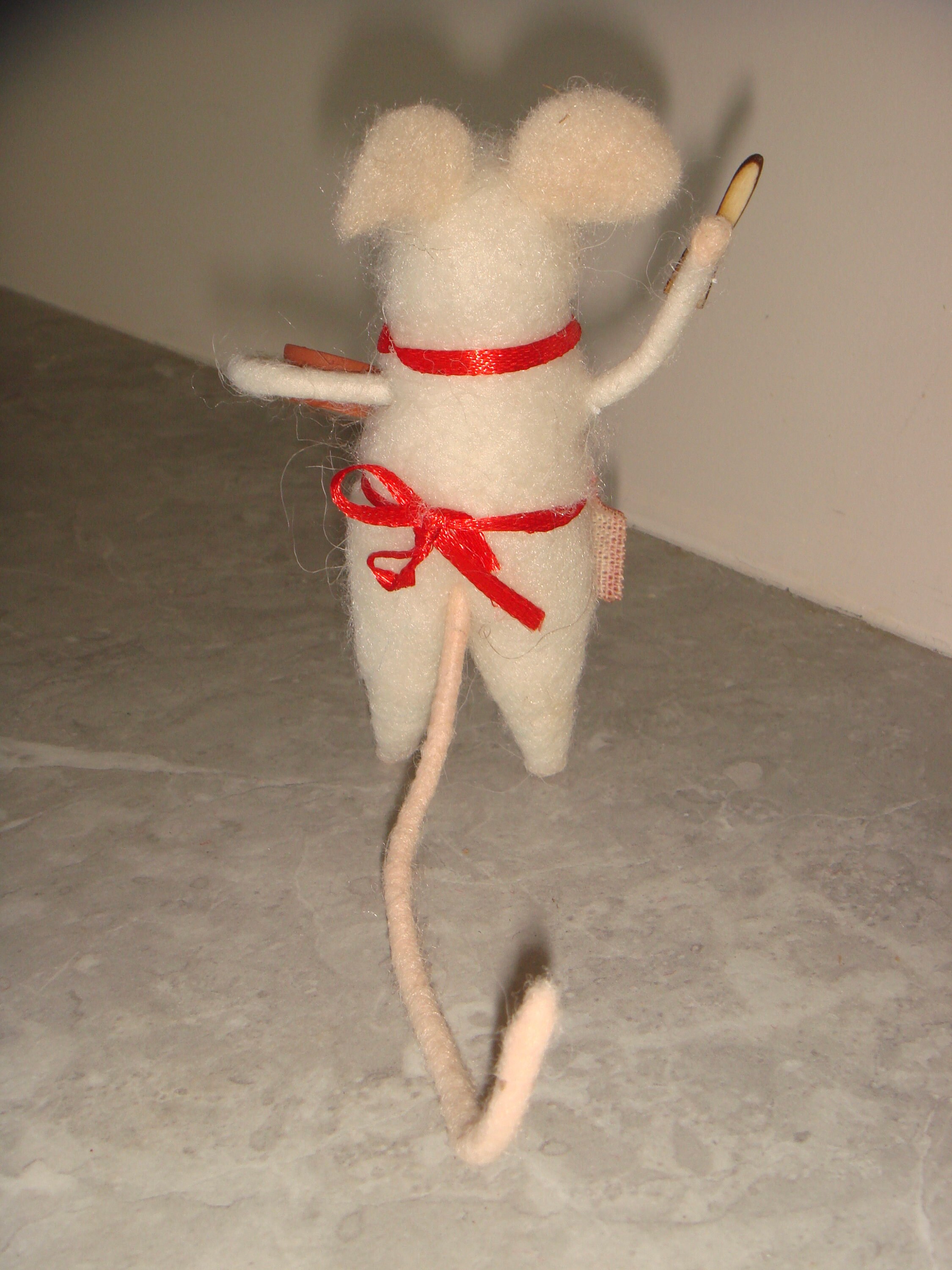 Pin Felt Needle Felted Collectible Chef Cook Mouse With Striped Apron ...
