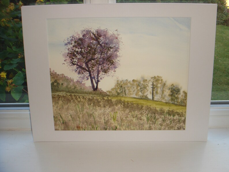 Original Signed Art Work & Certificate Watercolour Landscape Tree ...
