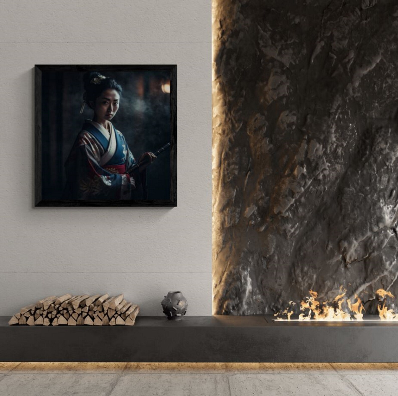 Japanese Geisha Holding a Samurai Sword V3 - Etsy