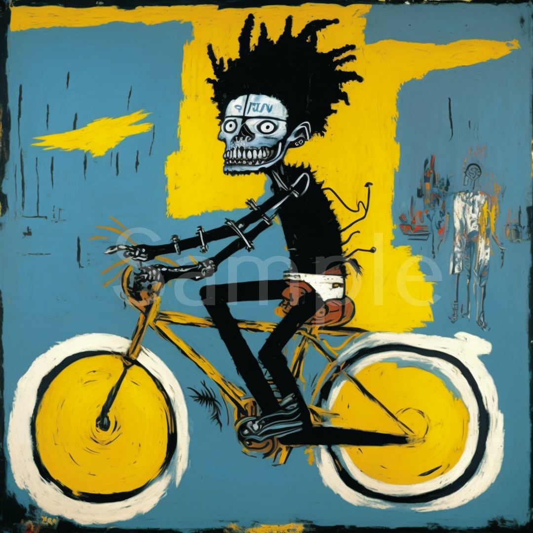 Jean Michel Basquiat Riding With Death Rendition - Etsy