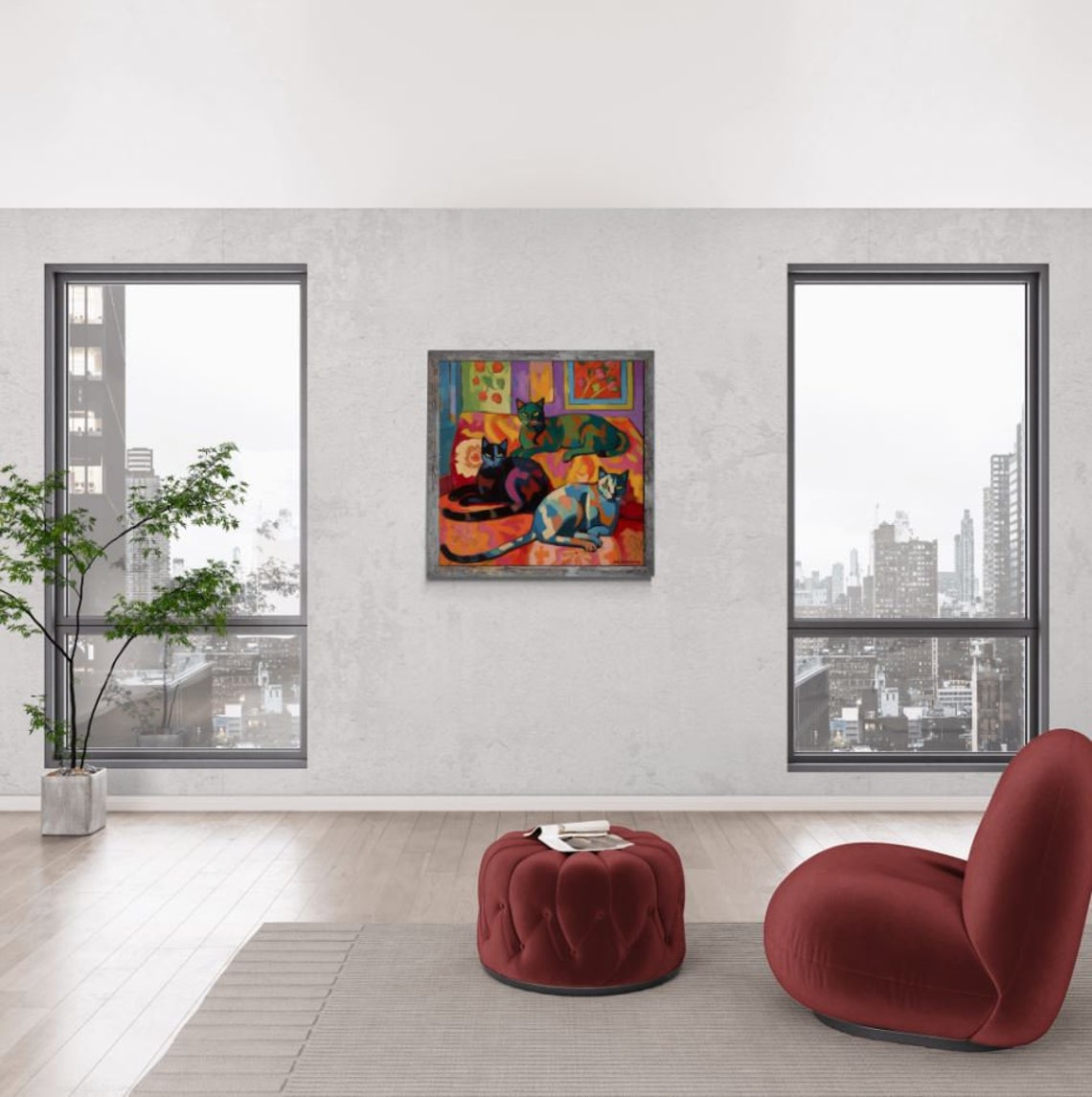 Henri Matisse, Depicting His Three Cats Lounging Together in a Cozy Interior - Etsy