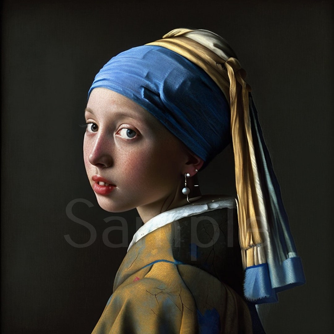 Johannes Vermeer Girl With a Pearl Earring Rendition - Etsy
