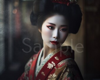 Japanese Traditional Portrait Art V5 - Etsy
