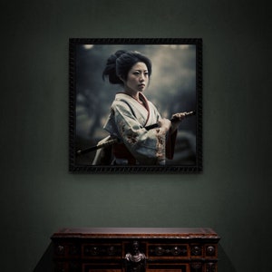 Japanese Geisha Holding a Samurai Sword V5 - Etsy