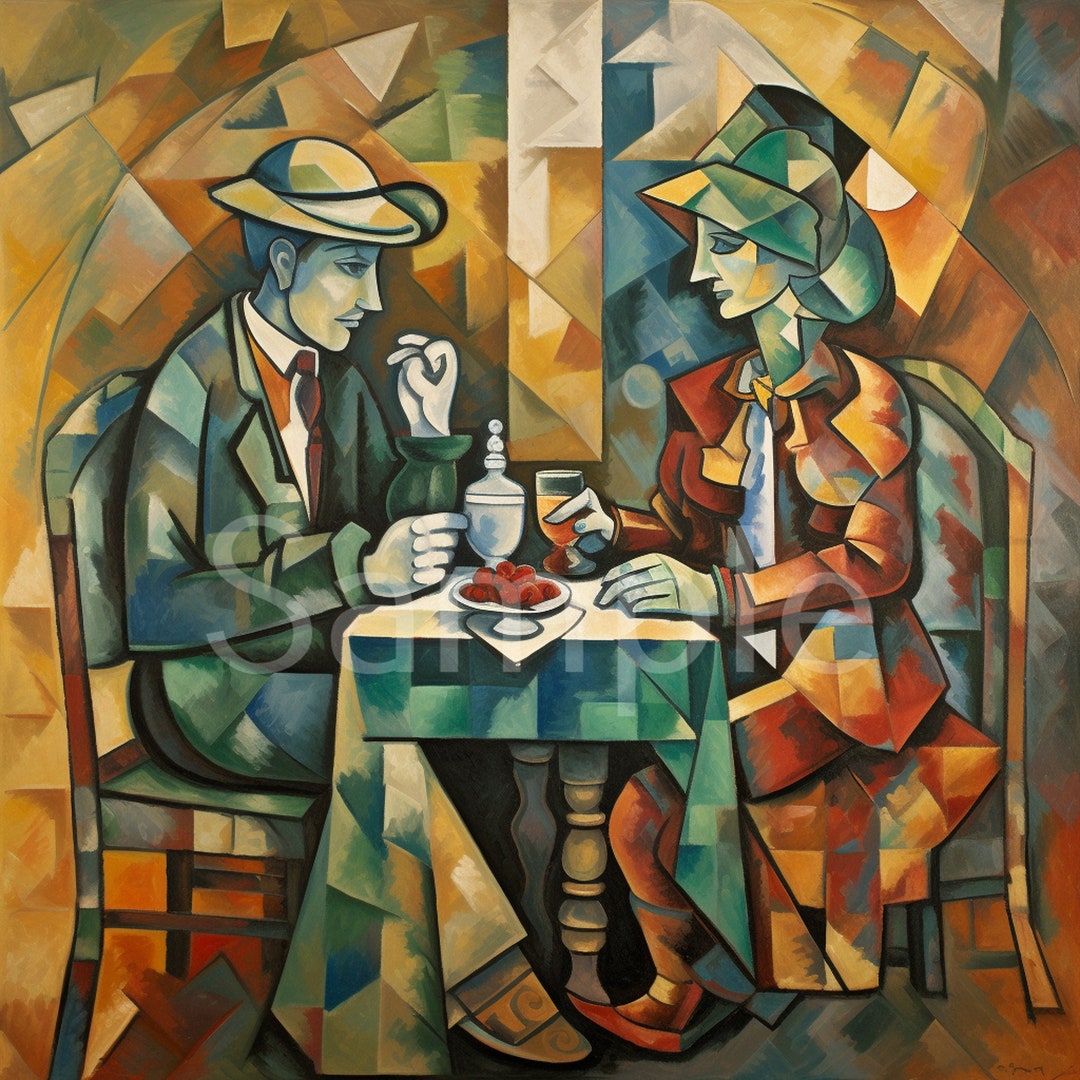 Pablo Picasso, Depicting Two People Engaged in Conversation While ...