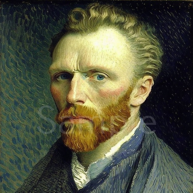 Vincent Van Gogh Self Portrait 1880 Rendition - Etsy