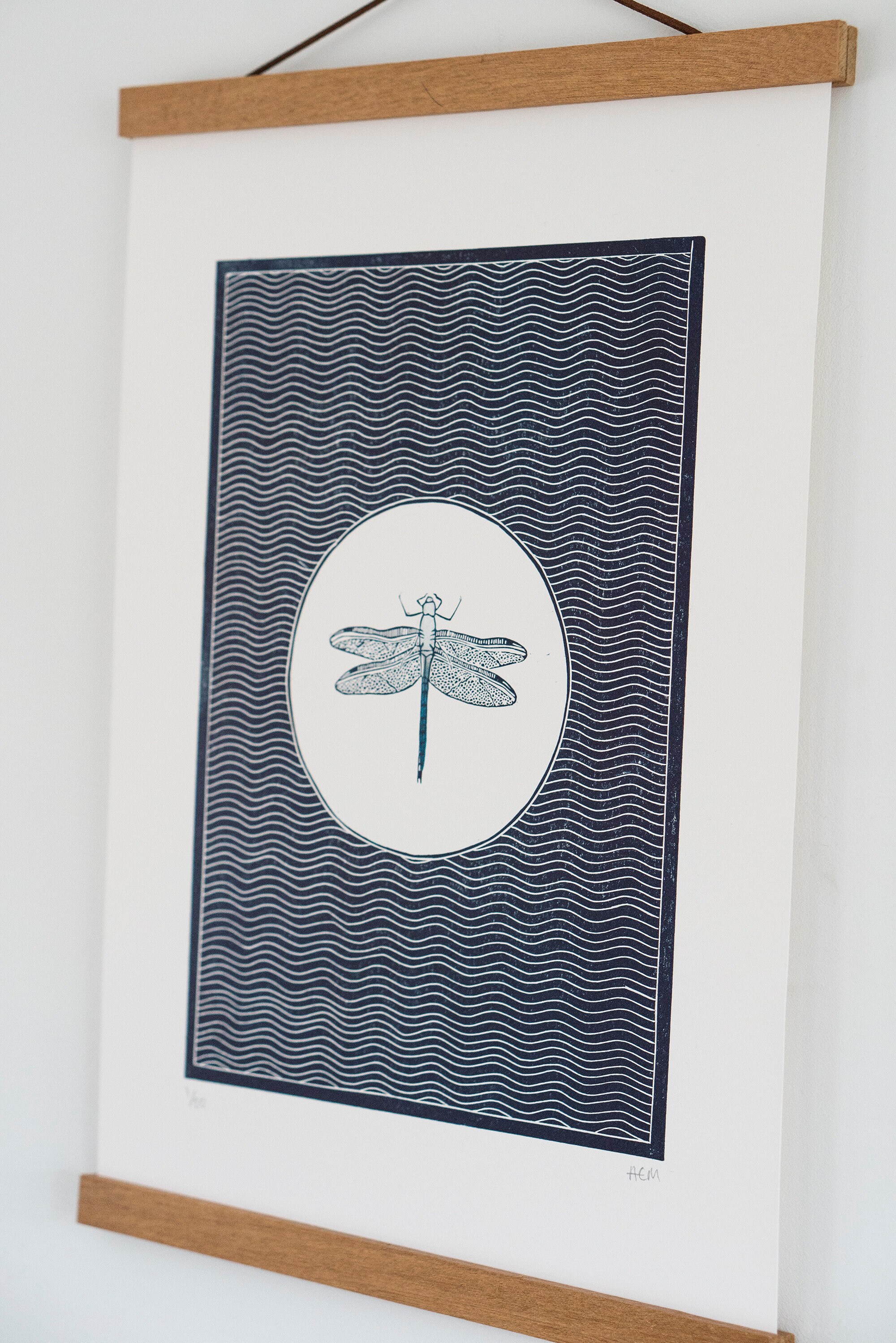 Dragonfly Linocut Print A3 Print Detail an Original, Limited Edition ...