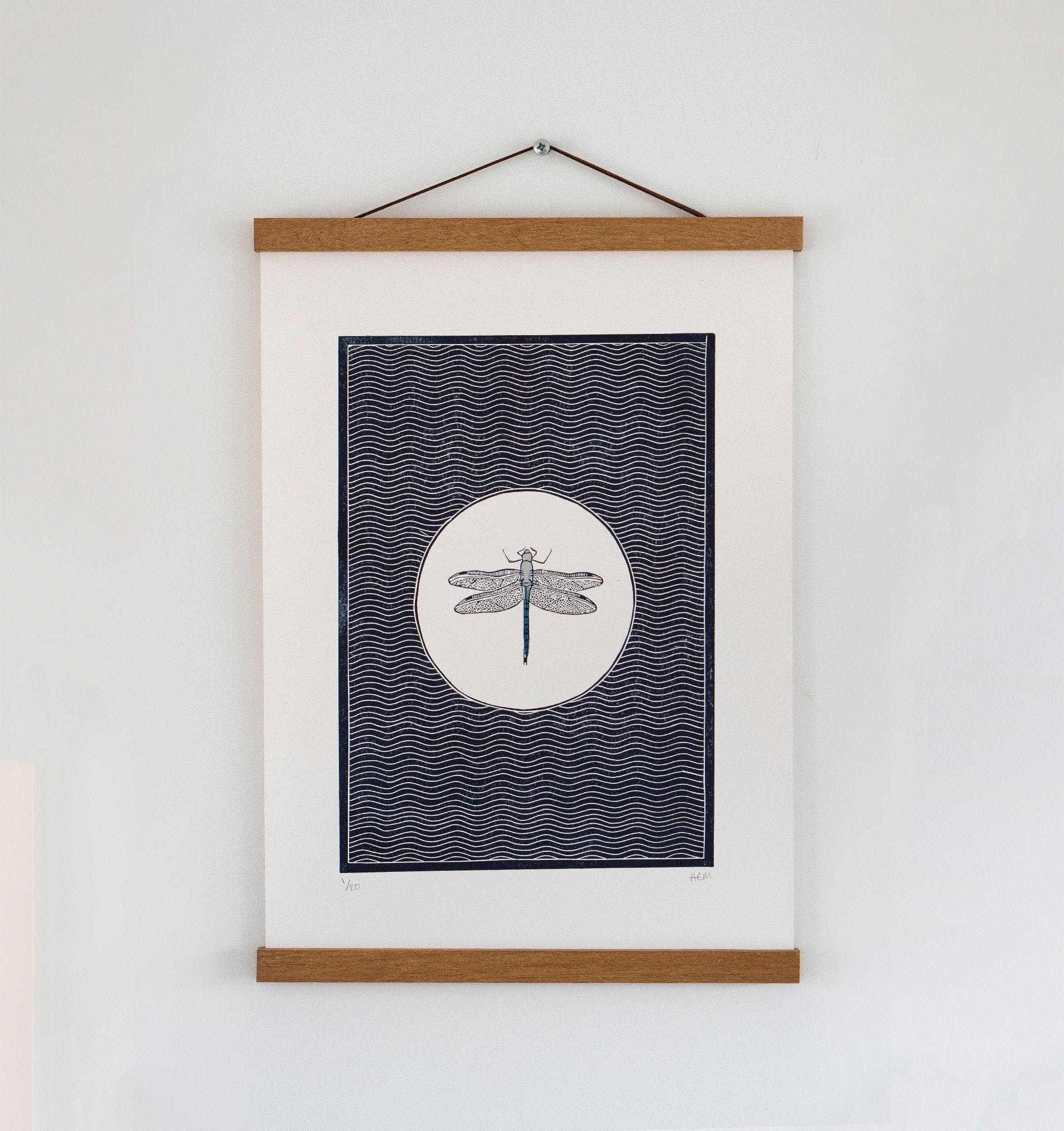 Dragonfly Linocut Print A3 Print Detail an Original, Limited Edition ...