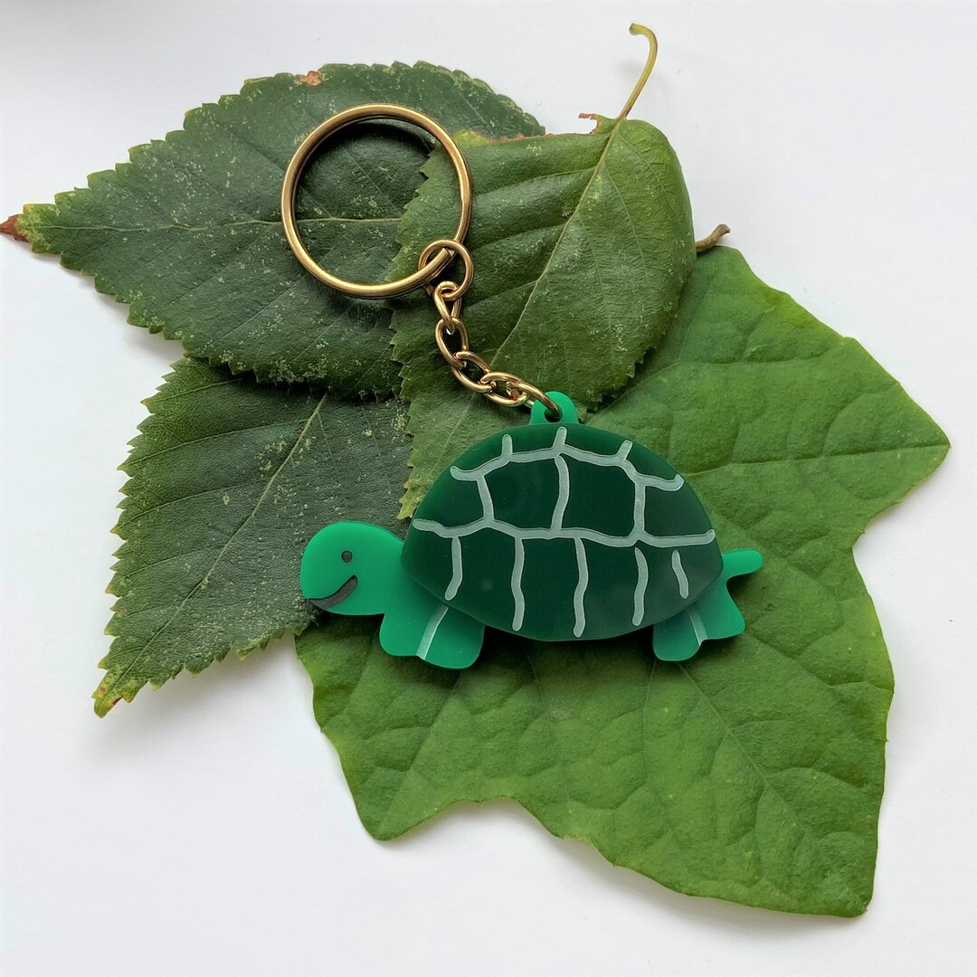 Green Tortoise Keyring Turtles Reptiles Keychain - Etsy