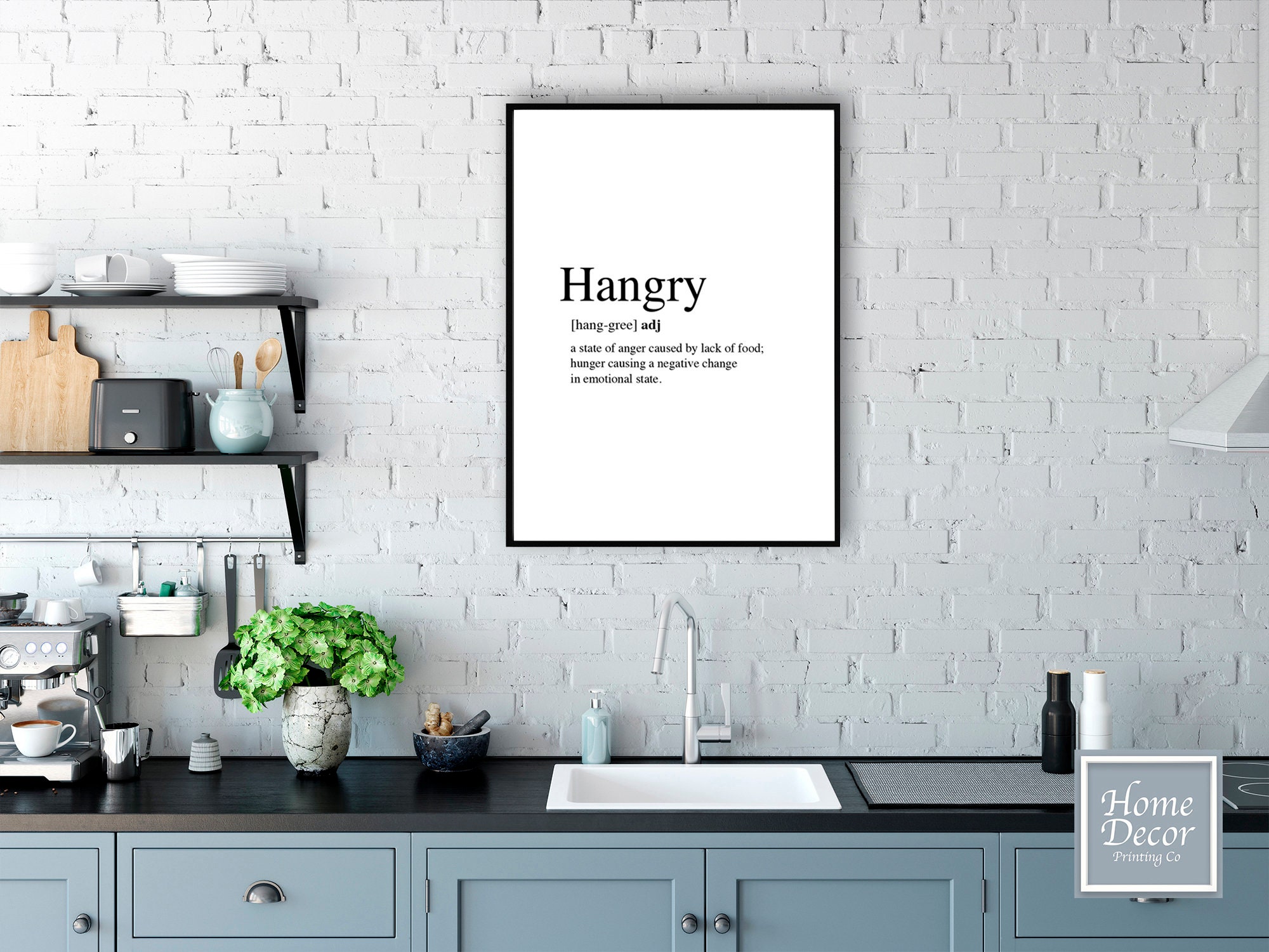 Hangry Definition Print Funny Kitchen Signs Wall Art Prints - Etsy