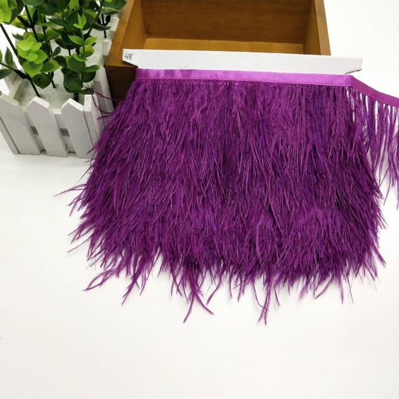 20inch longlight grey ostrich feather fringe | Etsy