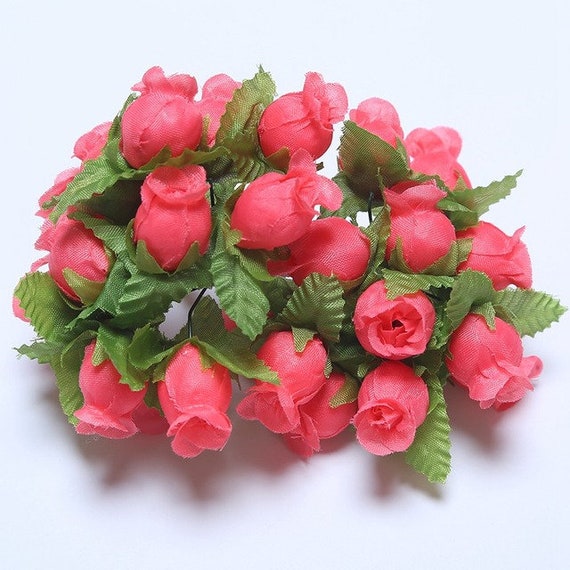 12pcs Mini Artificial Flower Silk Rose Flower Bouquet for | Etsy