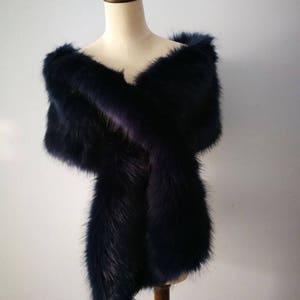 Black Color,faux Fur Shawl Thick Faux Fur Scarf Imitated Fox Fur Cape ...