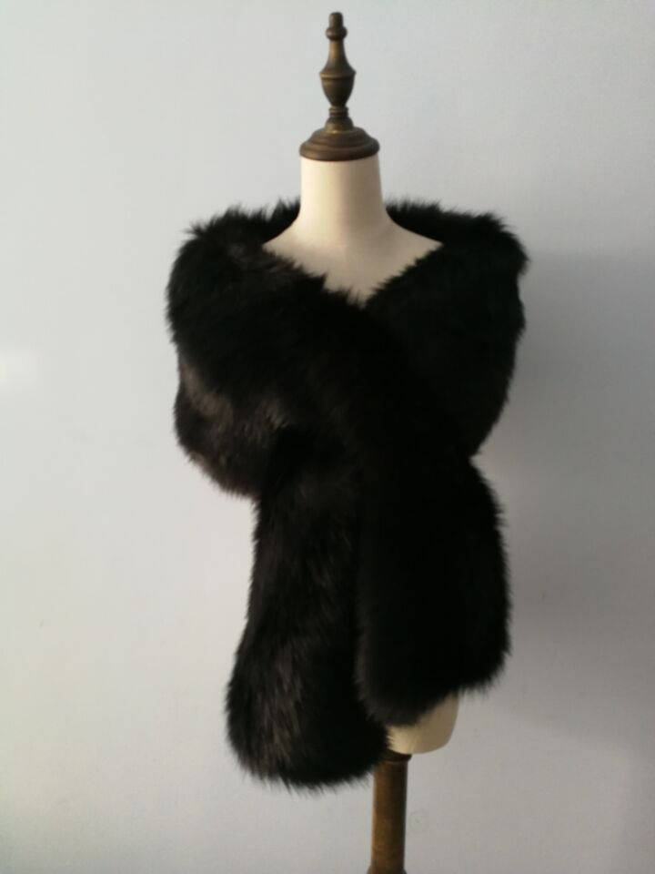 Black Colorfaux Fur Shawl Thick Faux Fur Scarf Imitated Fox - Etsy