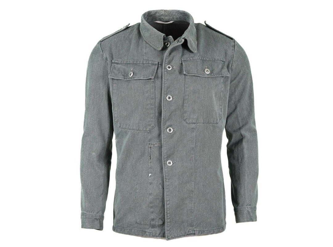 Genuine Swiss Army Work Jacket Denim Military Jacket Grey Vintage ...