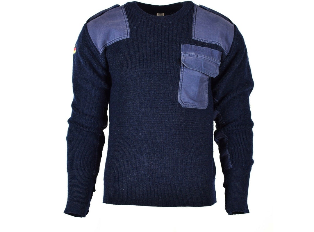 Original German Army Pullover Commando Jumper Blue Navy Sweater Wool ...
