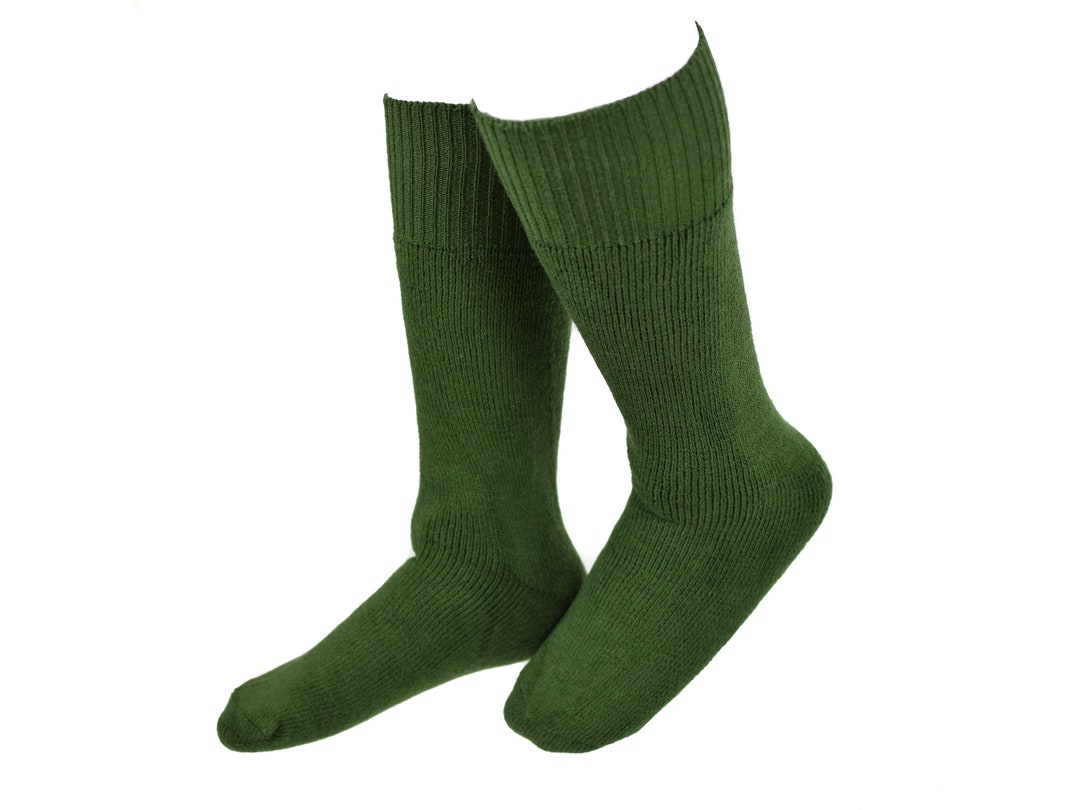 Genuine Dutch Army Socks Military Green Wool Long Crew Boot Thermal 3-5 ...