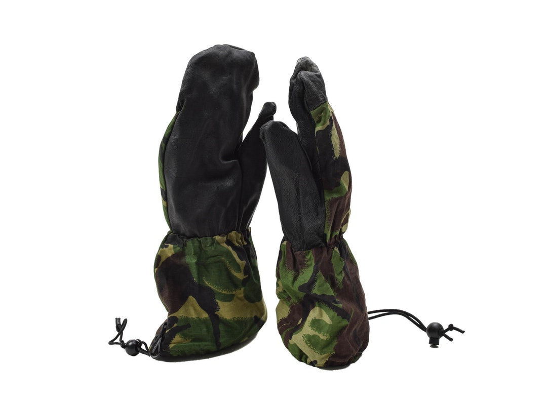 Genuine British Military Mittens Leather Palm Grip DPM Camouflage ...