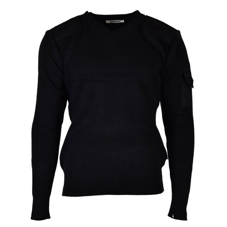 Original British Army Police Pullover Commando Jumper Black V-neck ...