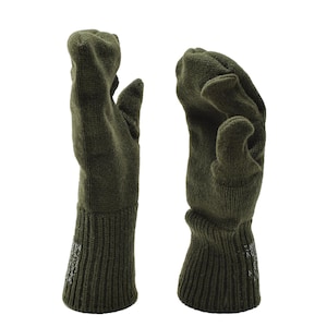 Genuine U.S. Military Trigger Finger Mittens Wool Warmers Green Army ...