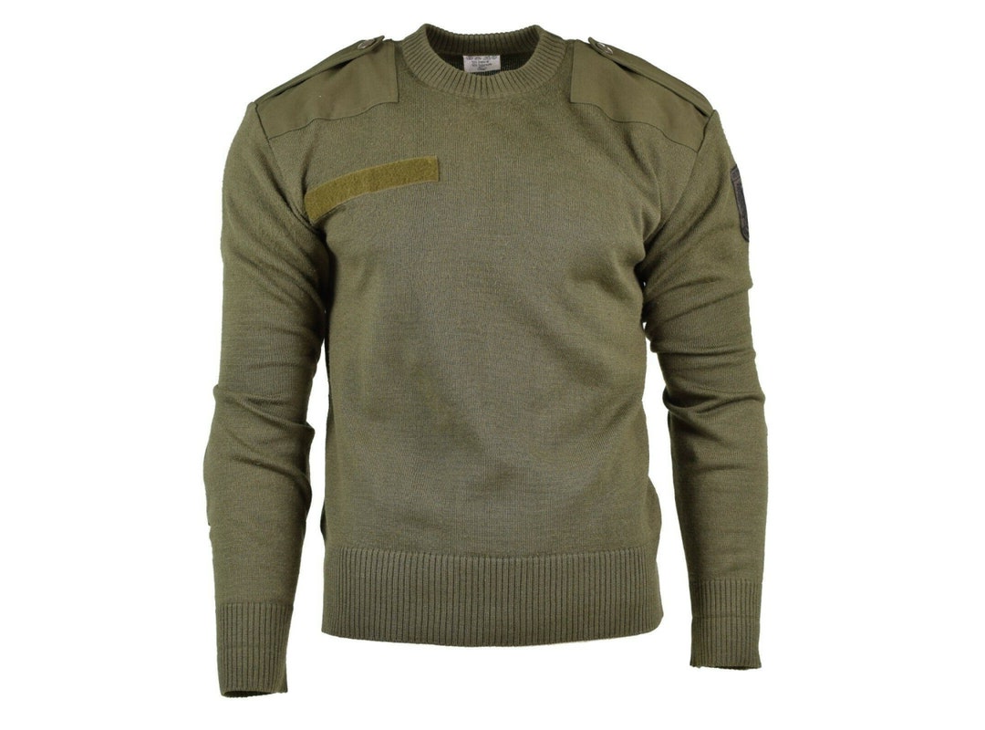 Original Austrian Army Pullover Jumper Commando Olive OD Wool Sweater ...