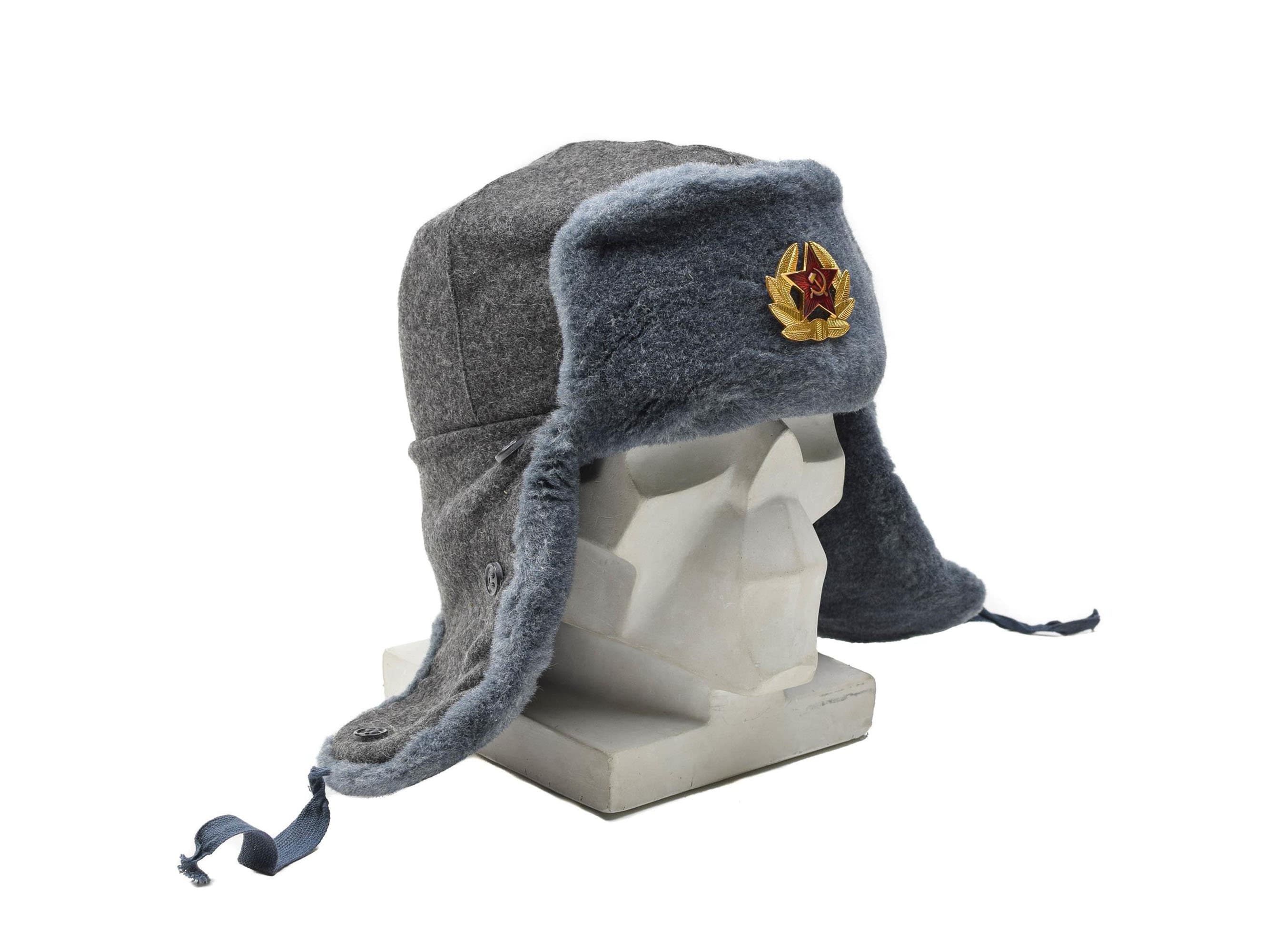 Original Russian Federation Army Ushanka Winter Hat Ear Flaps Faux Fur