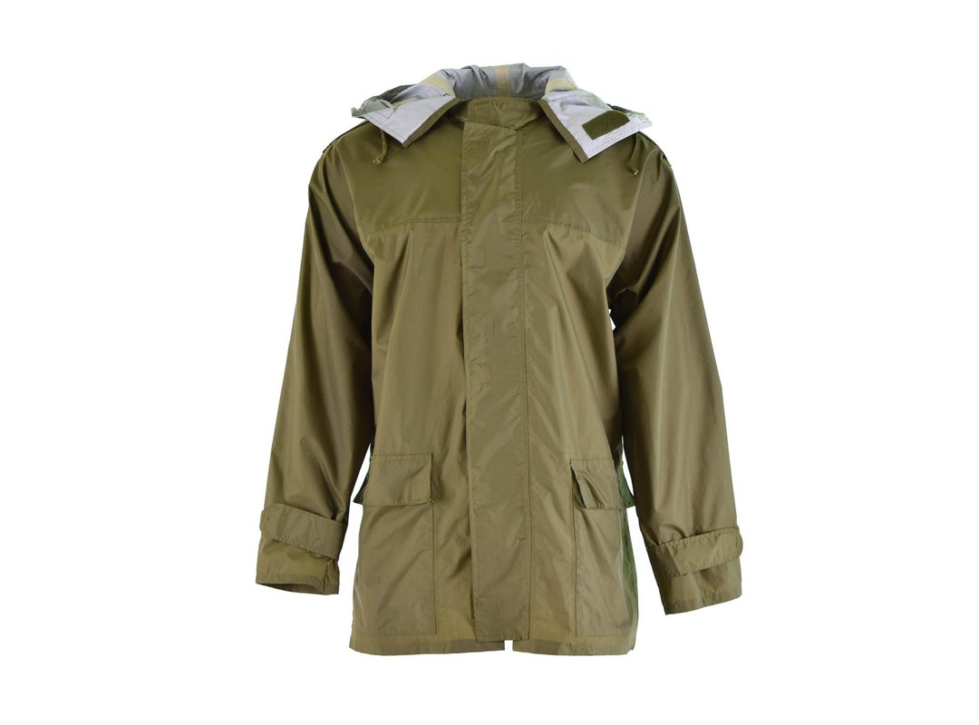 Genuine Danish Army O.D Wet Weather Jacket Waterproof Hooded Rain Coat ...