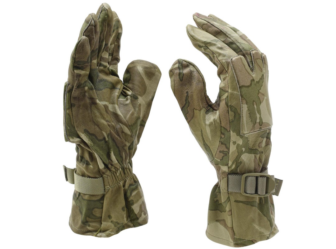 Genuine British Military Tactical Leather Gloves Lightweight MTP Hand ...